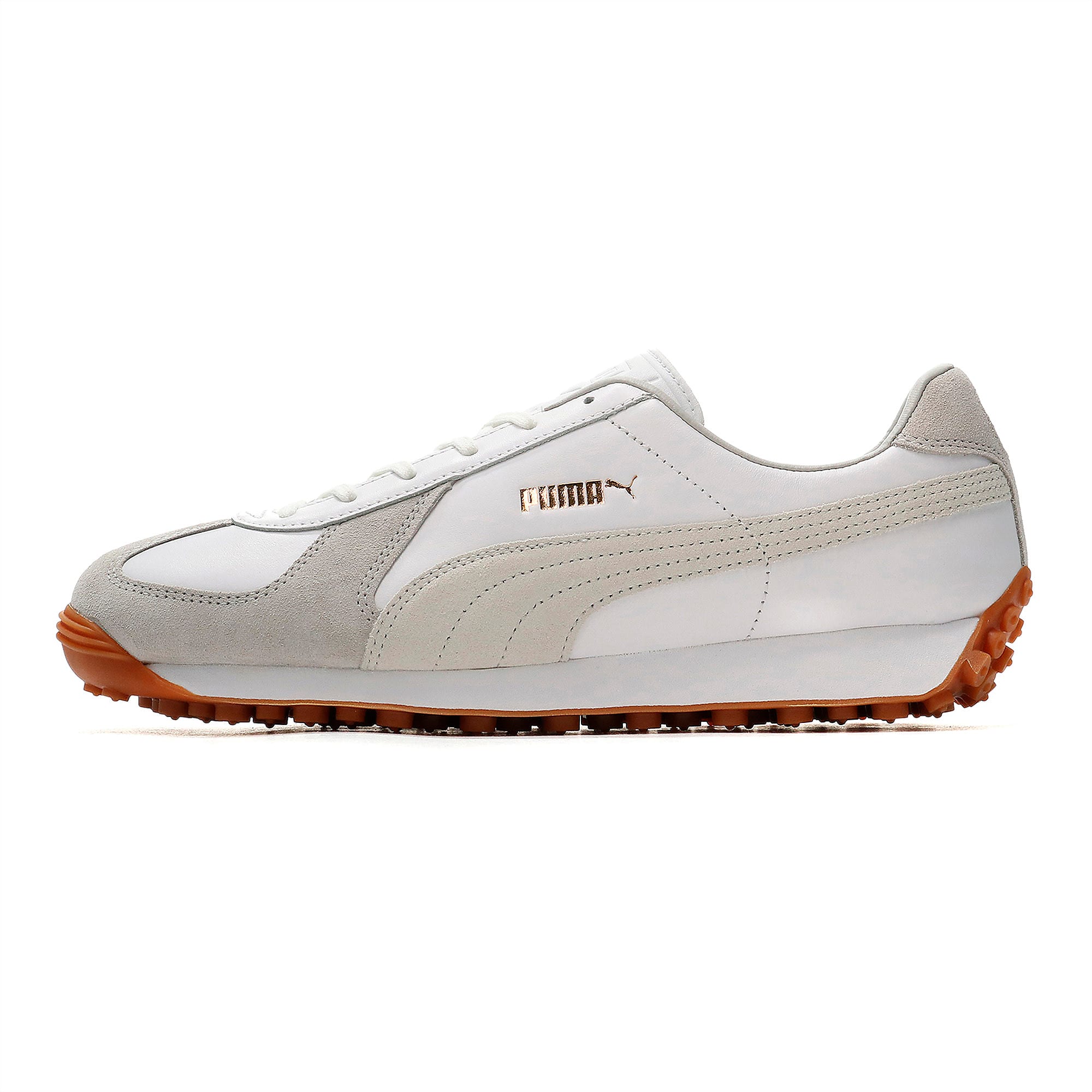 Army Trainer Rider Sneakers Puma White Gray Violet Puma Team Gold Puma Trendy Mum Puma