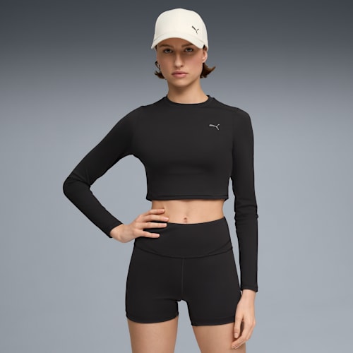 Áo Croptop Tay Dài PUMA SHAPE Nữ | PUMA Black | PUMA Tất Cả Sản Phẩm PUMA | PUMA